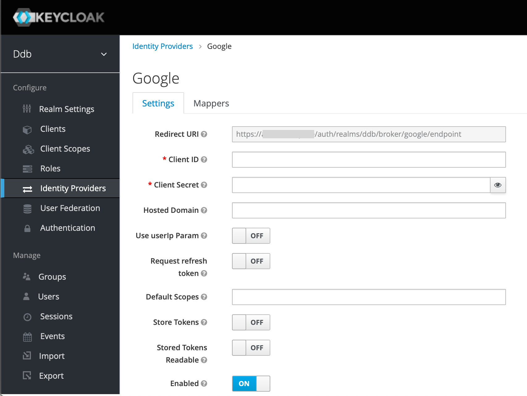 FileMaker group-based authentication with Google and Keycloak – Define Database
